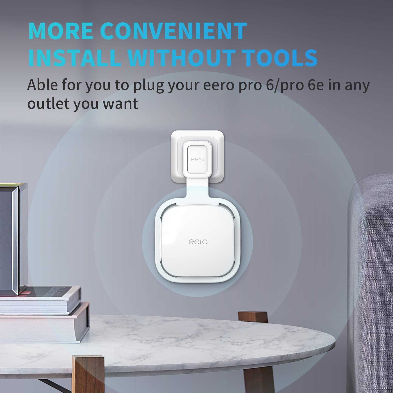 Wall Mount Holder for eero Pro 6e/Pro 6 Mesh Wi-Fi System,Outlet Wall Mount Stand Bracket for eero Pro 6e tri-Band Mesh,Wall Bracket for eero Pro 6 Extender Router Wire Organizer (3)