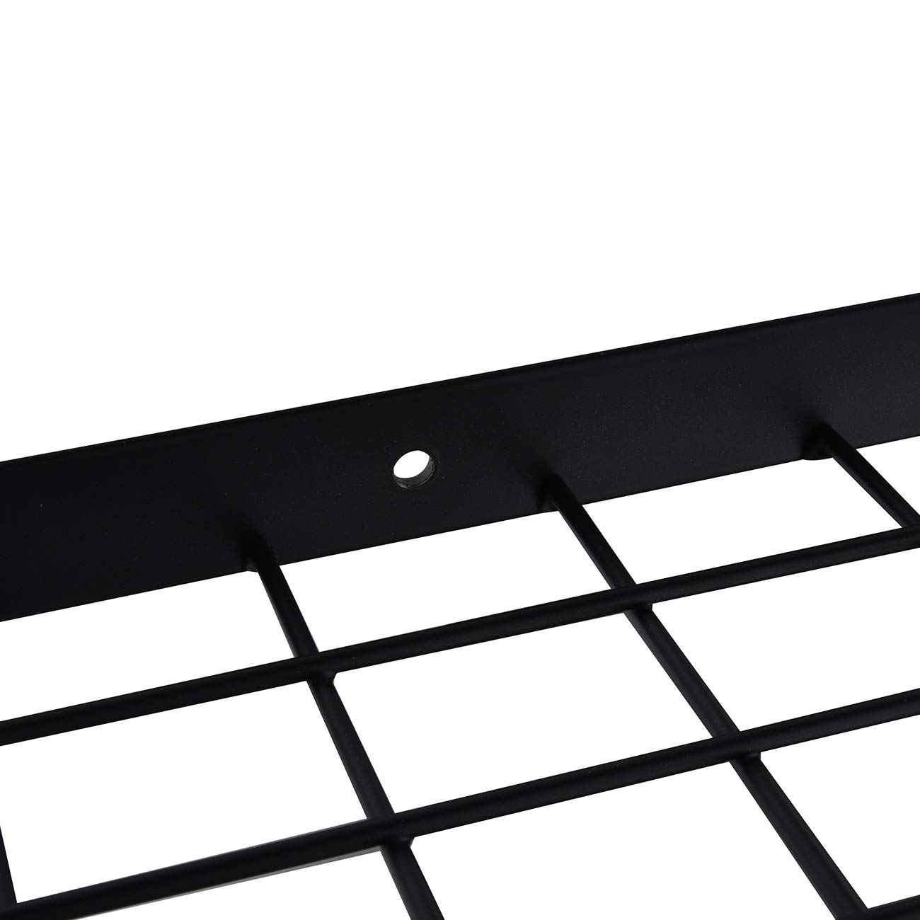 Miyili Pot Rack Square Grid Wall Mounted Kitchen Pot And Pan Organizer Shelf With 10 Hooks, 24 by 10-inch (Black), KR301B1