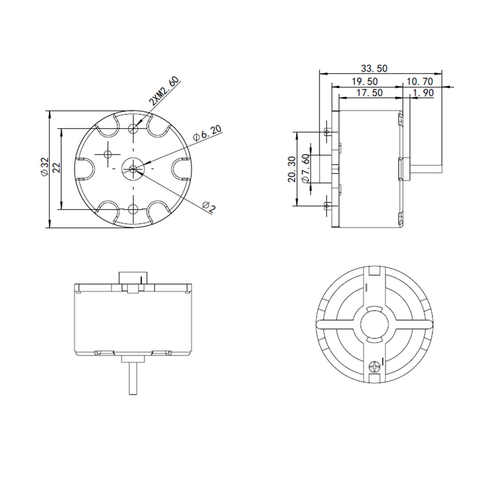LICHIFIT LIDAR Motor with Cable for Neato XV, Botvac 65 70e D80 D85 Robot Vacuum