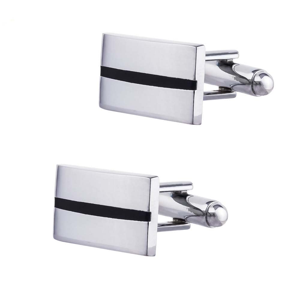 Rectangular Black Enamel Spot Painted Cufflinks Men's French Shirt Cuff Button Cuff Studs