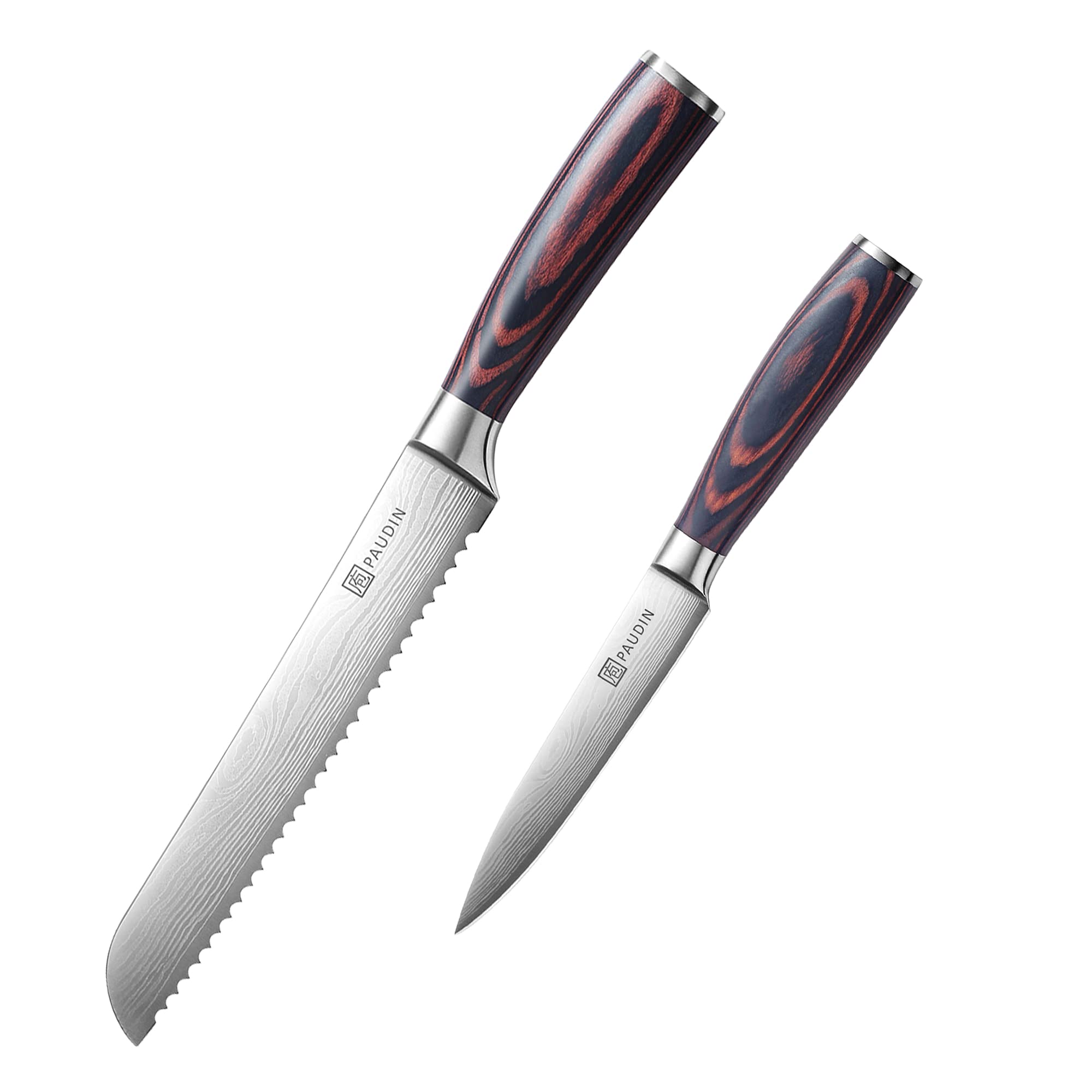PAUDIN Bread Knife + Utility Knife 5 inch