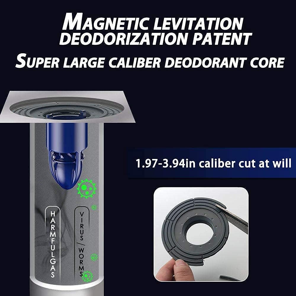 Shower Drain Floor Drain Backflow Preventer Magnetic Levitation One-Way Drain Valve Fast Drainage Shower plug Insert Drain Plug Fit for Tube Depth 2.56-4.13in (Caliber(2-3.9in),Depth 3,15in)