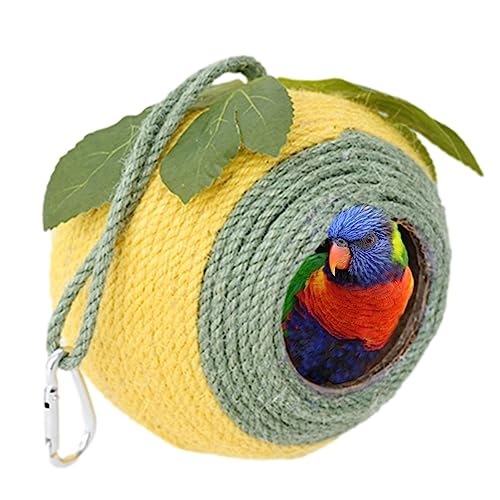 LIETEX Coconut Shell for Parrot | Coconut House for Birds | Portable Hamster Hanging House, Cave Breeding Parakeets Natural Coconut for Parrots, Conures, Sparrows, Cockatiels