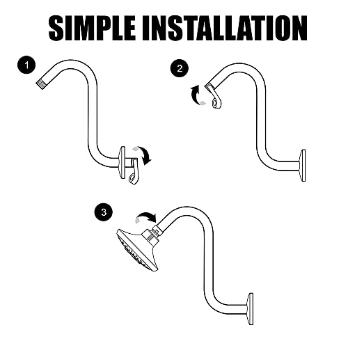 Shower Head Extension Arm with Flange,"S" Shaped Shower Head Riser Extension Arm, 10 inch Chrome Shower Pipe Extension