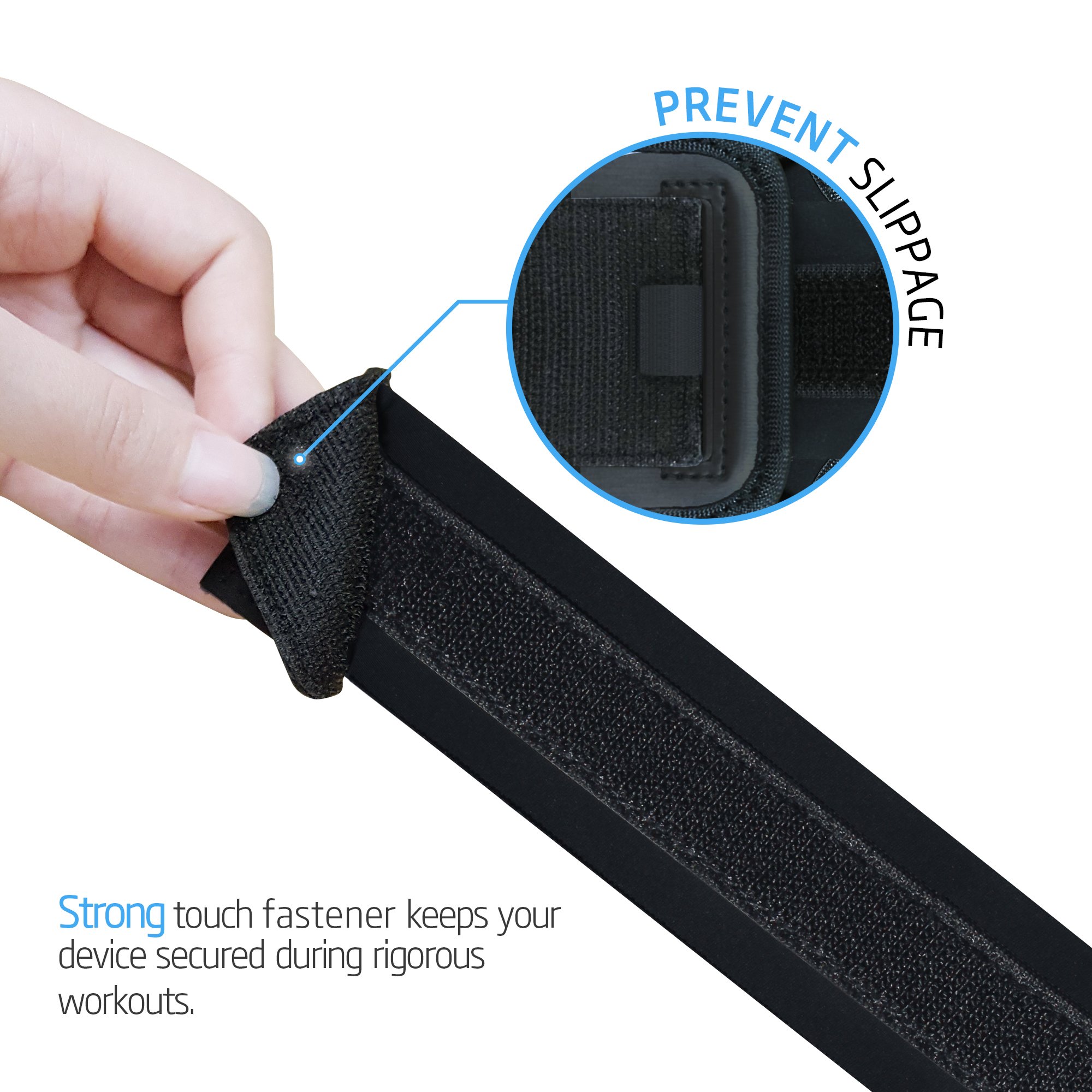 LOVPHONE iPhone 14 Pro Max/14 Max/ 13/12 Pro Max/Samsung Galaxy Note 20/10/9/8 Armband,Sport Running Exercise Gym Case,Fingerprint Sensor Access Supported,Water Resistant and Sweat-Proof (Blue)
