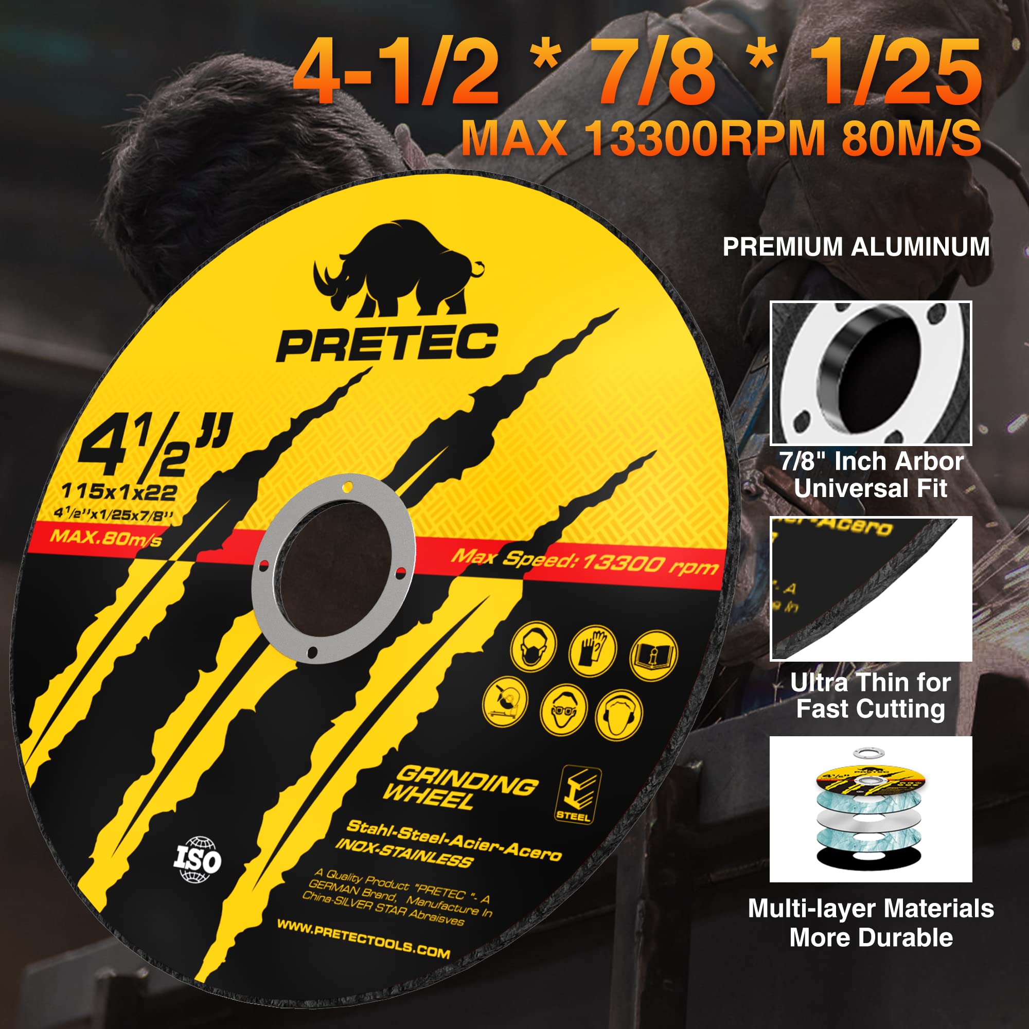 PRETEC Cut Off Wheels 4-1/2" 25PCS