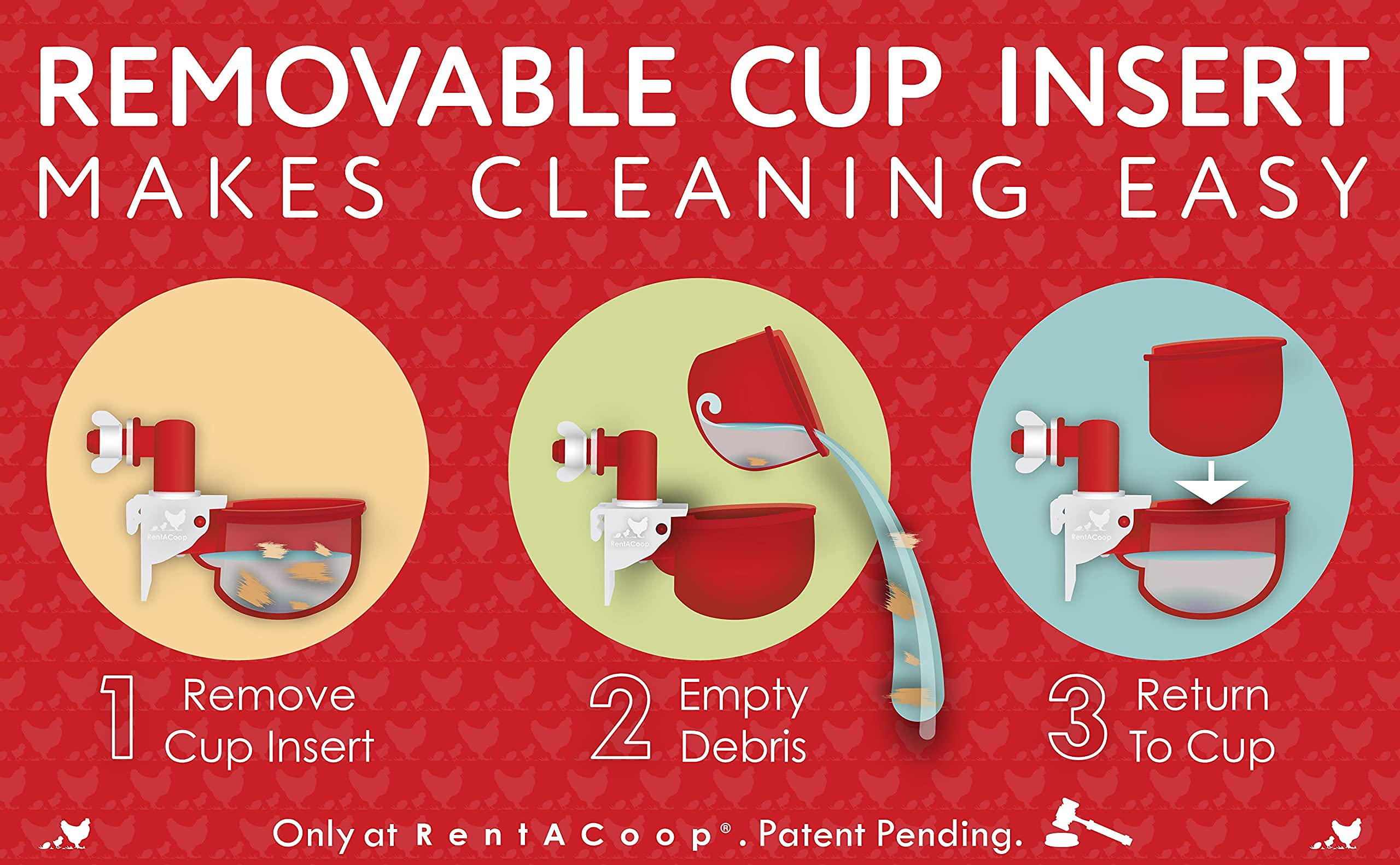 RentACoop DIY Automatic Chicken Waterer Cups for Any Chicken Watering System - Suitable for Tubing, Hardware Cloth, Buckets, Barrels, and More - Easy to Clean with Removable Cup Inserts - 7 Pack