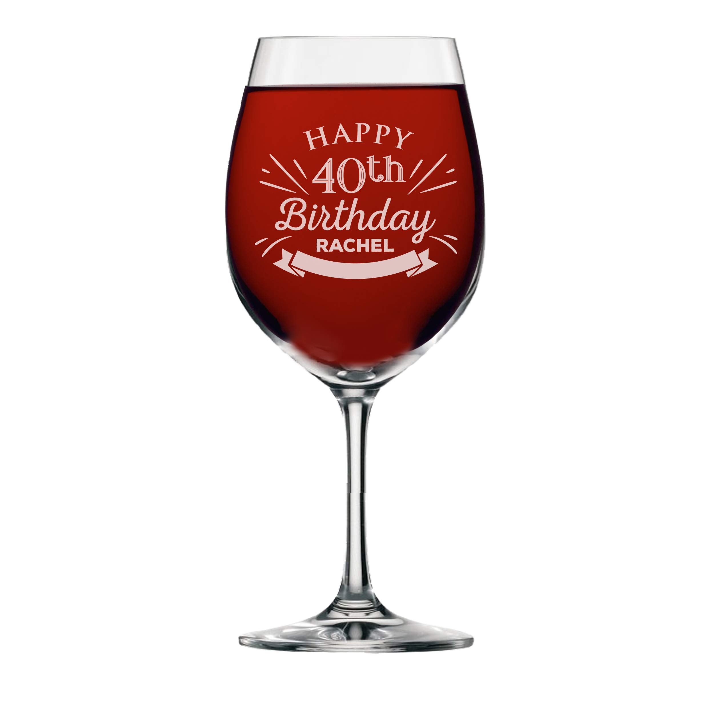 My Personal Memories, Custom Etched Happy 30th 40th 50th 60th Birthday Champagne Flute, Wine, Stemless, Pilsner Beer, Shot Glass (16 oz Wine Glass with Stem)
