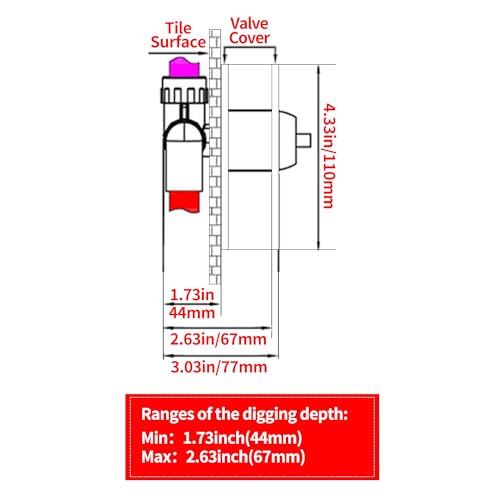 Shower Mixer Valve Kit Wall Mount Bathroom Copper Faucet Shower Mixer Set Rough in Valve and Trim Kit, Dr Faucet Polished Chrome