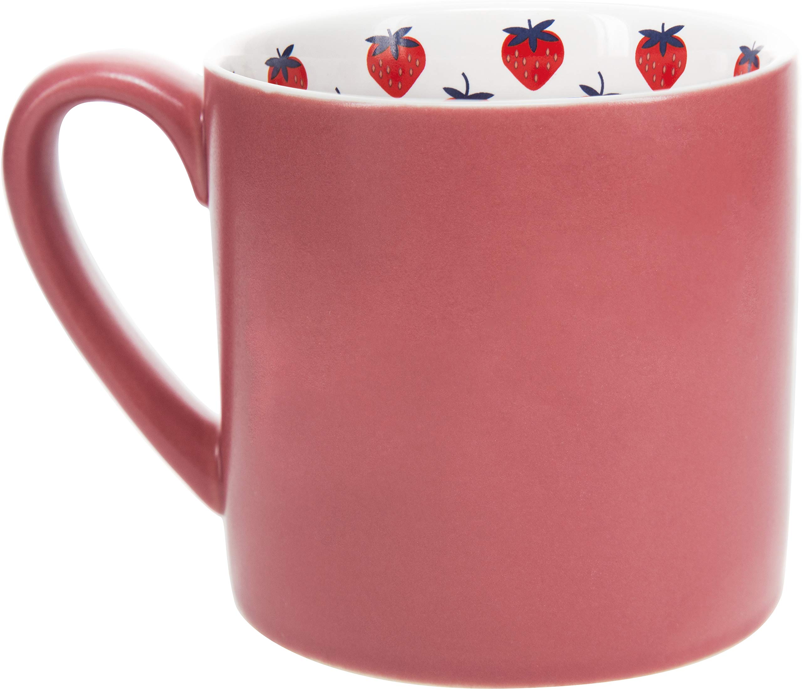Pavilion Gift Company Berry Best Grandma-15oz Pink Strawberry Stoneware Coffee Cup Mug, 15oz, Blue