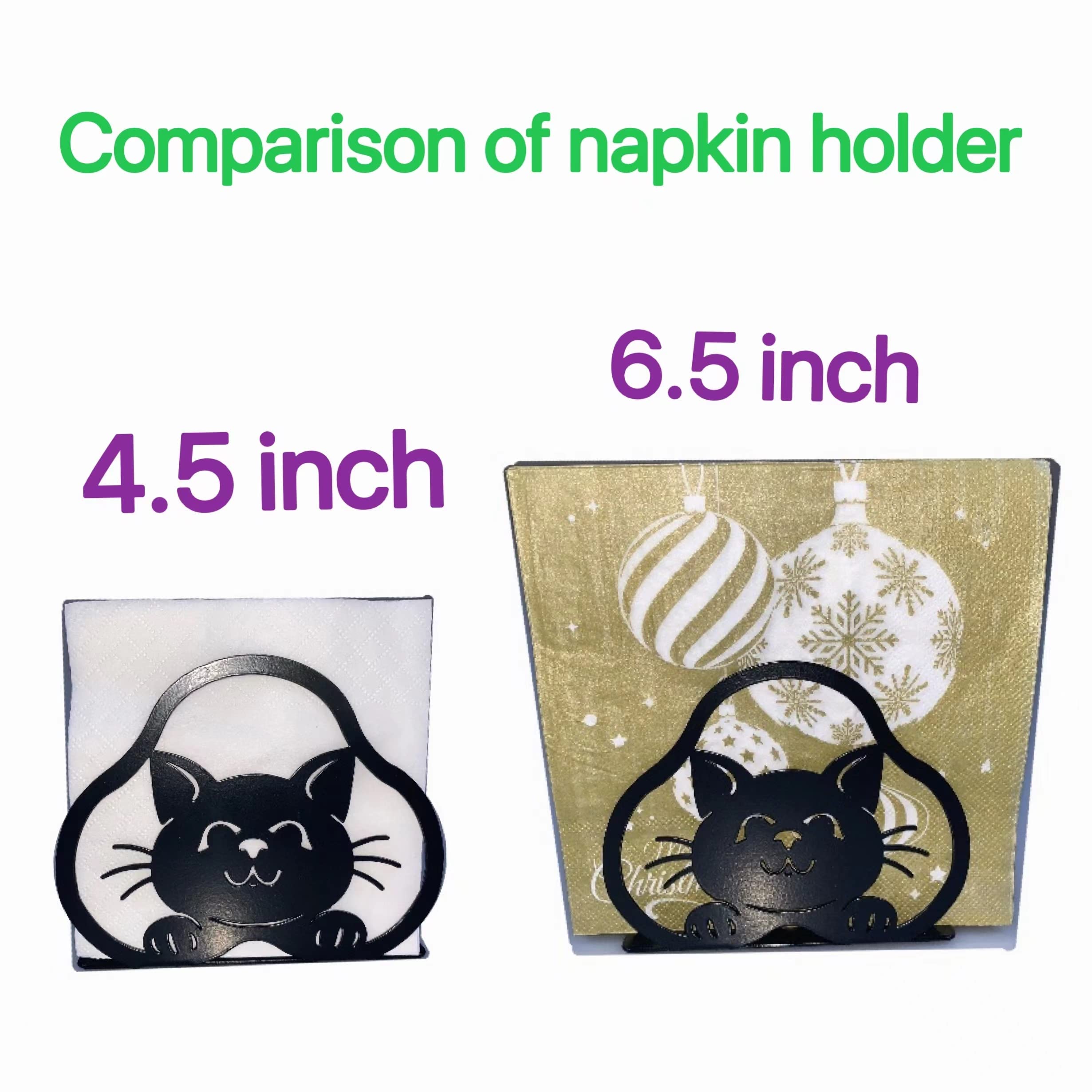 PXLYWLTZL Napkin Holder for kitchen,CAT black Metal Holders Tables, dinner iron Restaurants,Farmhouse,Cafe,Bar, Holders, Tissue Dispenser (CAT), 4.8inch 4inch 1.7inch (999)