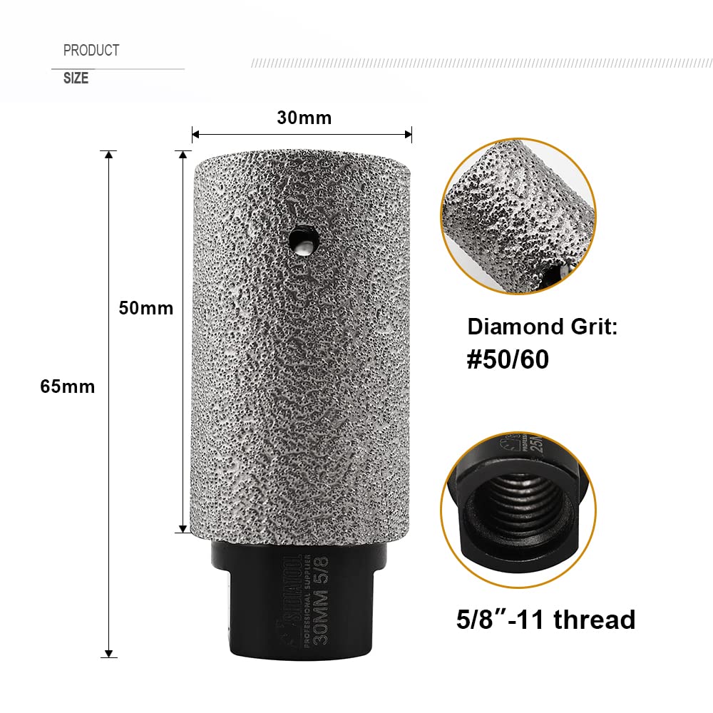 SHDIATOOL Diamond Finger Milling Bits of Enlarging and Shaping Round Bevel Existing Holes 1-1/8inch for Tile Porcelain Hard Ceramic Stone 30mm