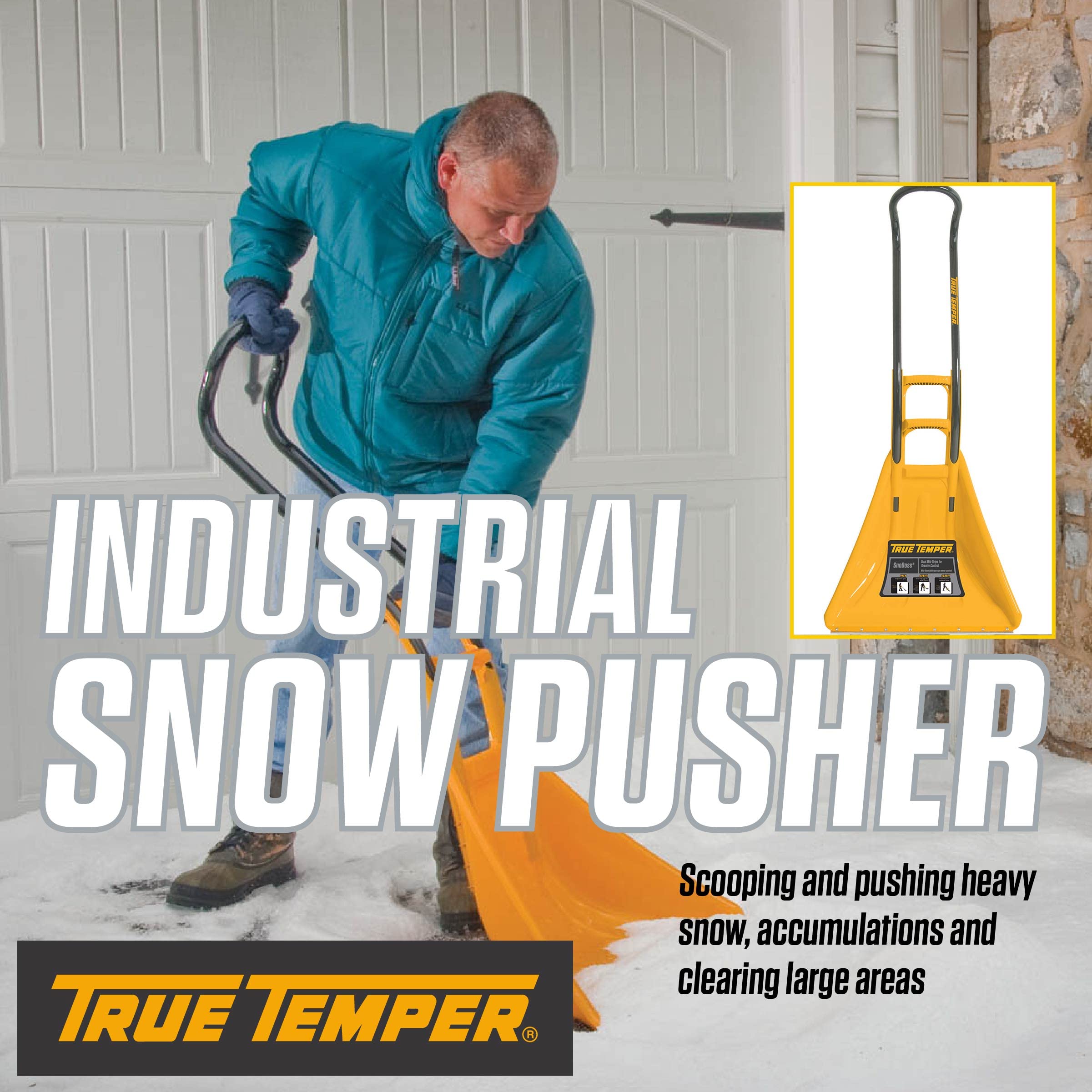 True Temper 1625300 SnoBoss Poly Snow Shovel/Pusher/Scraper, 20-Inch, Multi