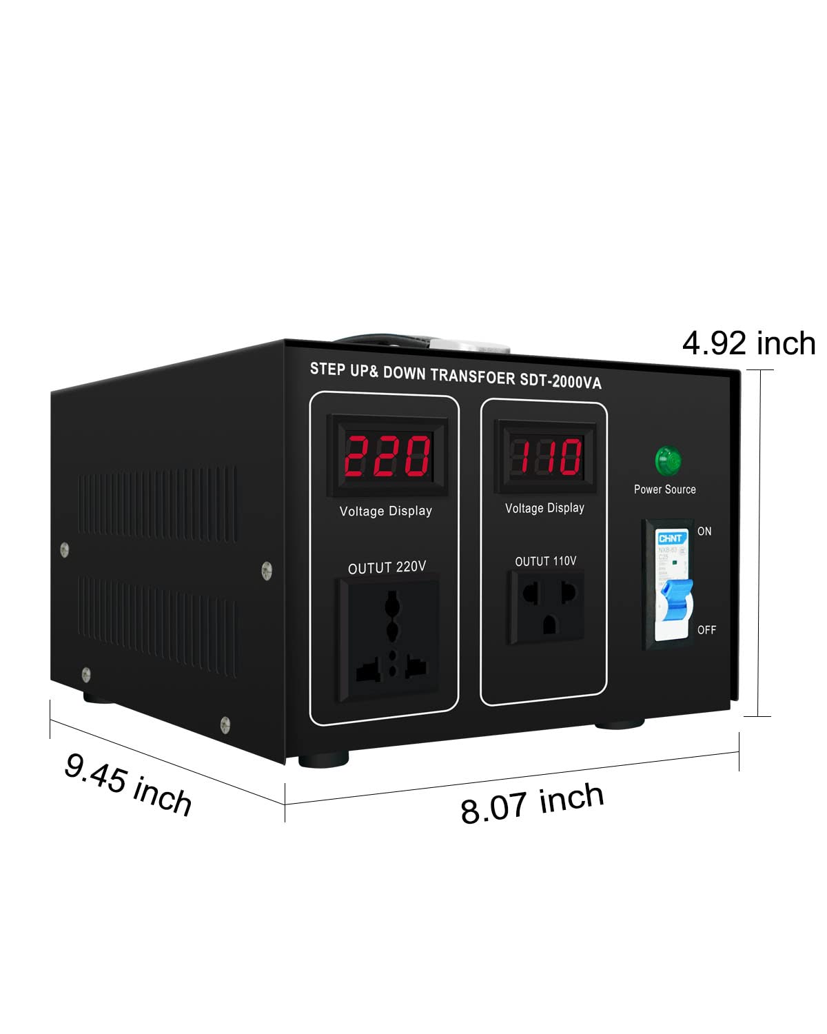 Step Down/Up Transformer 220v to 110v, 3000W Voltage Converter 110 to 220 120v to 240V Heavy Duty Power Transformer