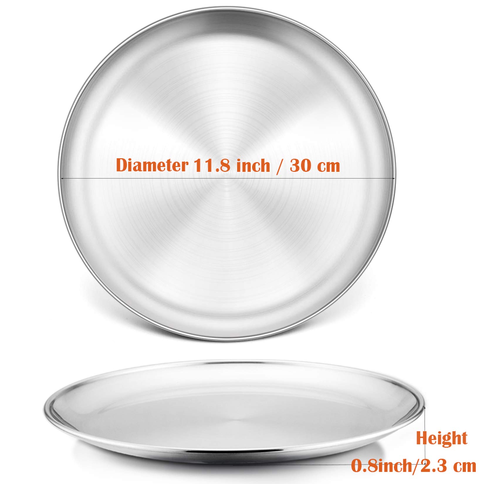 P&P CHEF 12 Inch Pizza Pan Set, 3 Pcs Stainless Steel Round Baking Pizza Pans Pizza Tray for Pizza, Pie, Cake, Cookie, Non-toxic & Healthy, Heavy Duty & Durable, Oven & Dishwasher Safe
