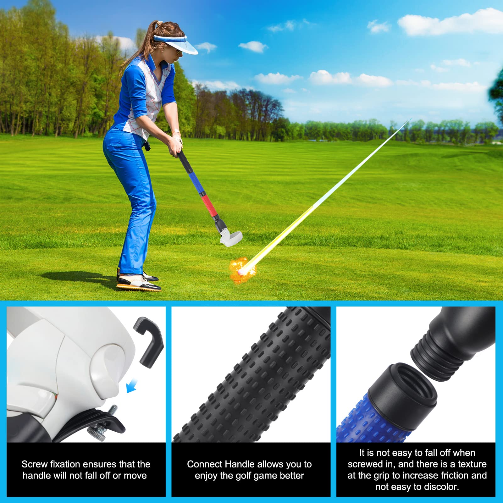 qdwq-US VR Game Accessory for Oculus Quest 2 Compatible with Beat Saber Golf Club VR Fishing Games Enhance Immersive VR Game Experience