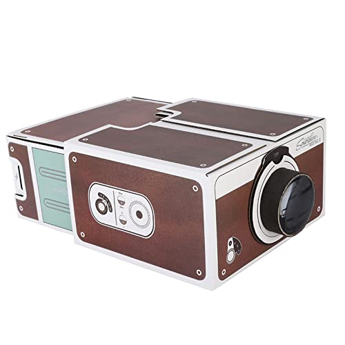 Leftwei DIY Cardboard Smartphone Projector, Mini Home Theater Portable Smart Mobile Phone Projector Small Home Cinema Phone Screen Magnifier Support 8X Image Magnification