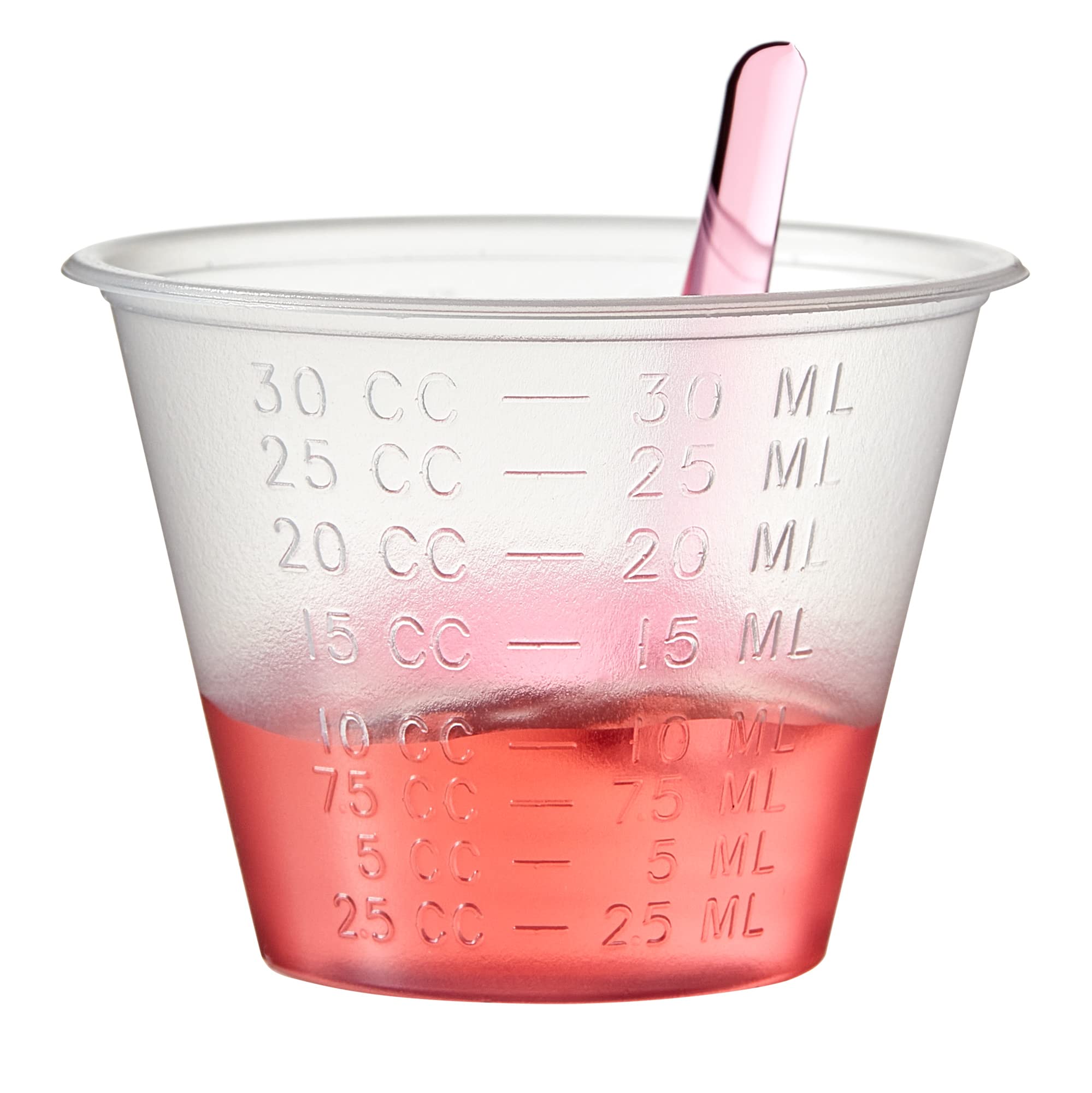 One Ounce Plastic All Purpose Measuring Cups for Medicine, Wine, Paint, Epoxy, Snacks, Crafts, Etc - 100 Cups Per Sleeve (100)