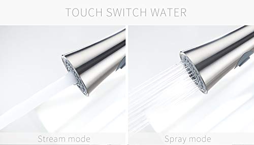 KDR Touchless Kitchen Faucet,Touch-on Activation Kitchen Sink Faucets with Pull Down Sprayer, Brushed Nickel Smart Bar Sink Faucets M505