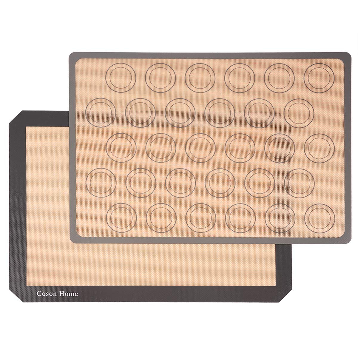 Pack of 2 Silicone Baking Mat Macaron Mat Sheet, Pro Non-Stick Reusable Sheet Food Safe Tray Pan Liners, 11.6 x 16.5 inches (L x W)