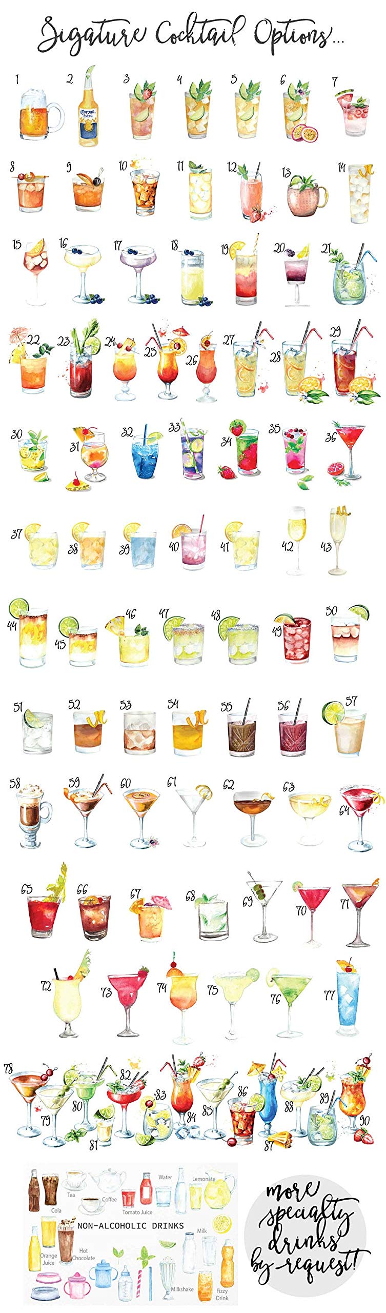 Signature Drink Sign for Wedding or Party Bar Menu Sign, Wedding Sign, Bar Sign His Hers Drinks Custom Drinks Sign Clear