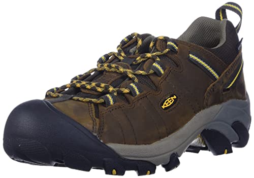 KEEN Men's Targhee 2 Low Height Waterproof Hiking Shoes, Cascade Brown/Golden Yellow, 10.5