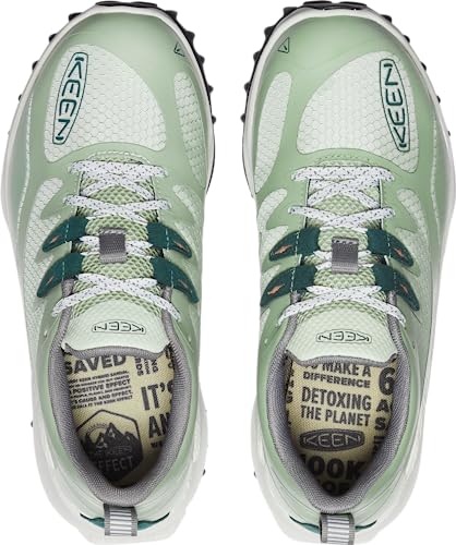 KEEN Women's Zionic Low Height Waterproof All Terrain Hiking Shoes, Desert Sage/Ember Glow, 9