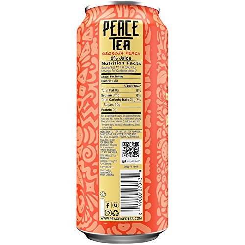 Peace Tea Georgia Peach Sweet Tea Drinks, 23 fl oz, 12 Pack