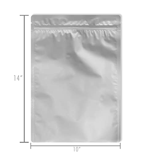 PackFreshUSA: 7 Mil - Gallon Premium Century Seal-Top Mylar Bags (10" x 14β) - Rounded Corners - Heat Sealable - Long-Term Food Storage (100)