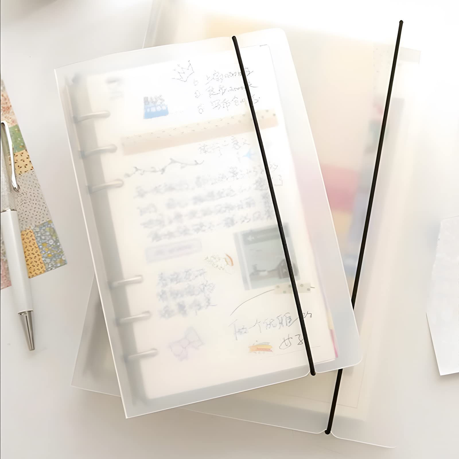 Sticker Collecting Album with 80 Blank Sheets & 40 Colourful Sheets, Reusable Transparent A6 Labels Collection Book