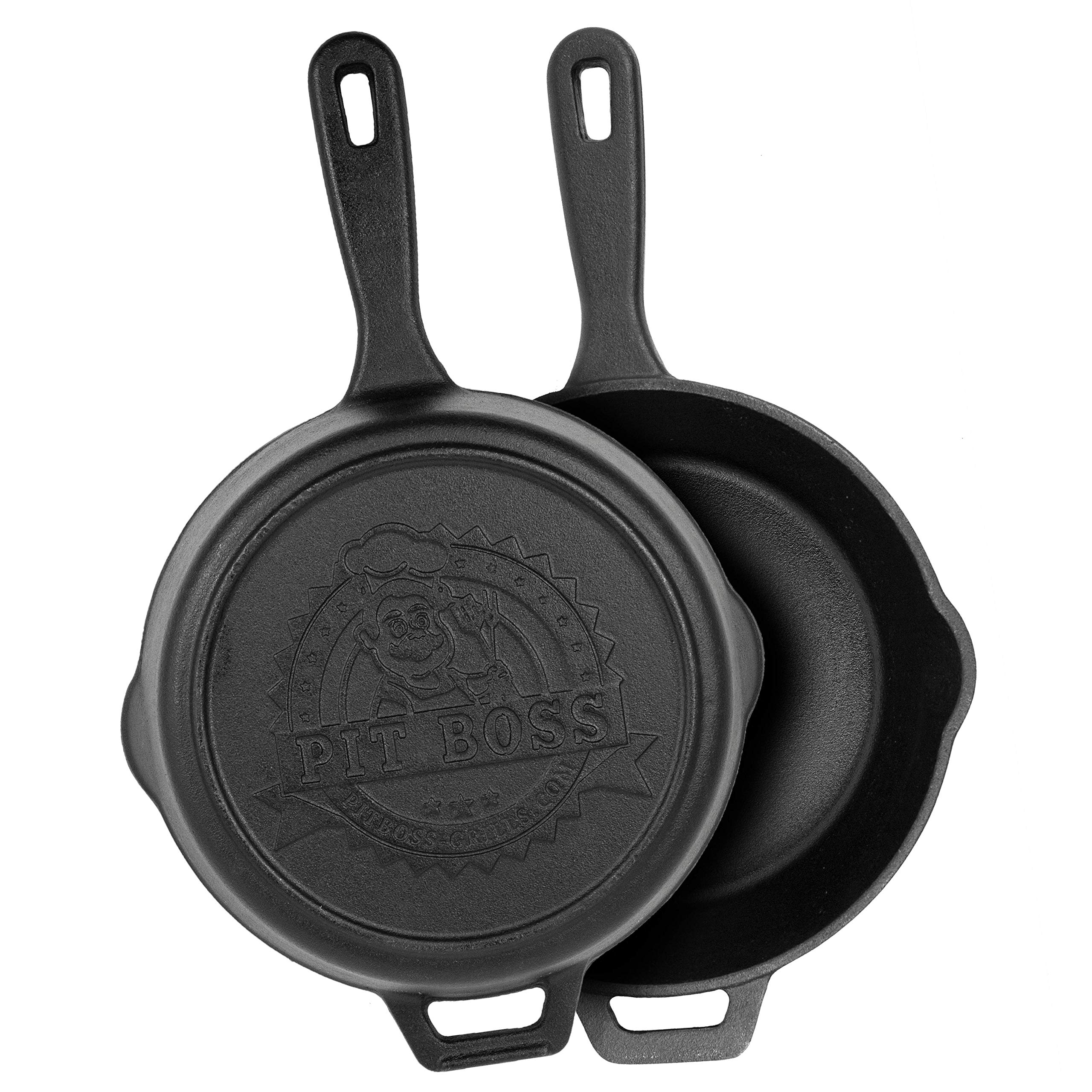 Pit Boss 14â Cast Iron Deep Skillet w/ Lid, Black