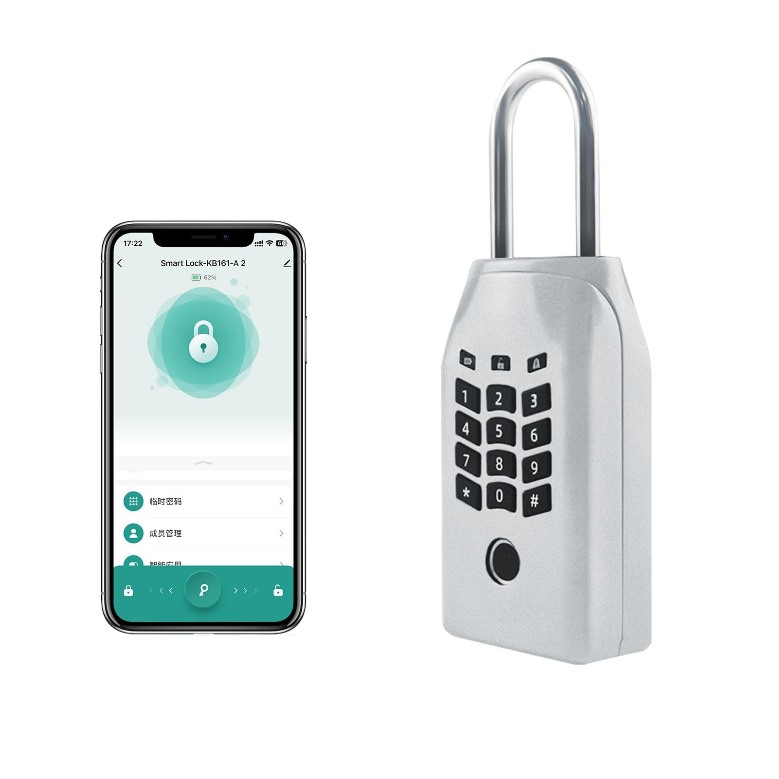 KENRONE Fingerprint Key Lock Box,App Controlled Combination Lock for House Keys,Lock Box for Outside Enhanced Security with Fingerprint Recognition