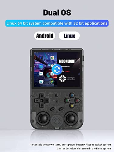 RG353VS Retro Handheld Game Linux System RG3566 3.5 inch IPS Screen,RG353VS with 64G TF Card Pre-Installed 4452 Games Supports 5G WiFi 4.2 Bluetooth Online Fighting,Streaming and HDMI