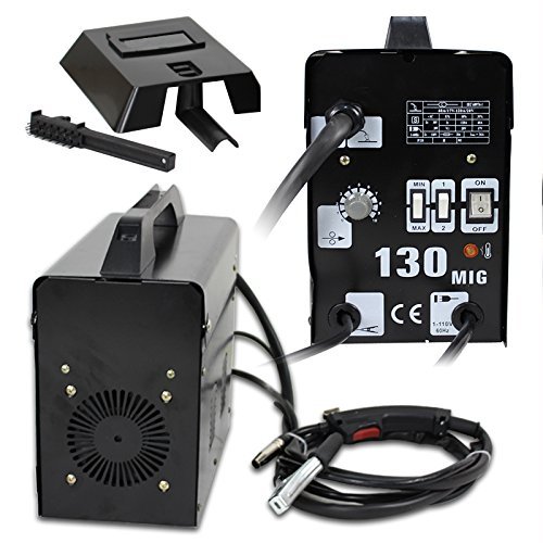 ZENY MIG130 Gas-Less Flux Core Wire Automatic Feed Welder Welding Machine w/Free Mask AC Current 60 AMP - Commercial Grade - 110 V