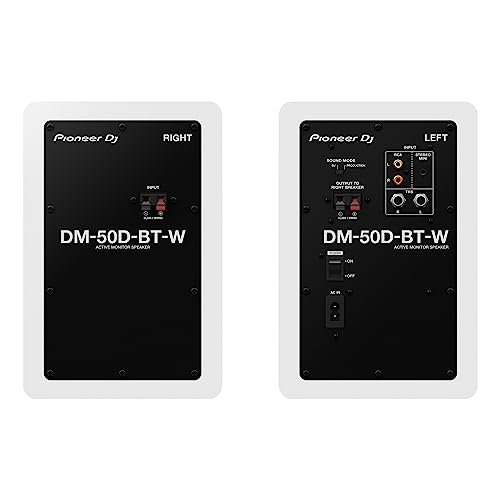 Pioneer DJ DM-50D-BT-W 5-inch Desktop Active Monitor Speaker Pair with Bluetooth - White