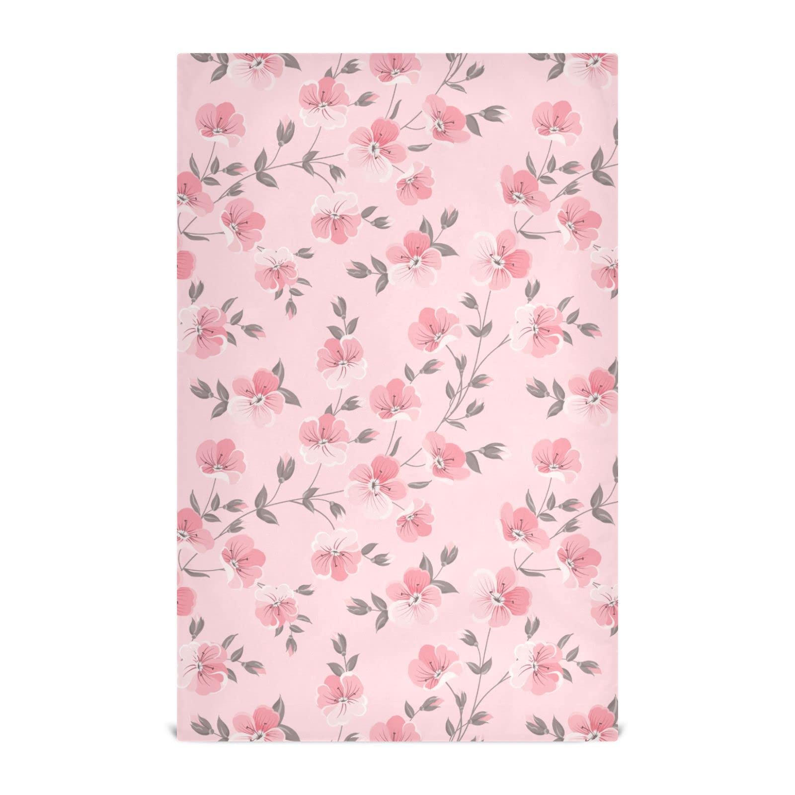 MNSRUU Kitchen Towels Dishcloths Sets 4Pcs with Hanging Loop, Floral Cherry Blossoms and Branches Pink Absorbent Kitchen Décor Cleaning Hand Towel Tea Towels for Farmhouse Kitchen Dishes Tea Home