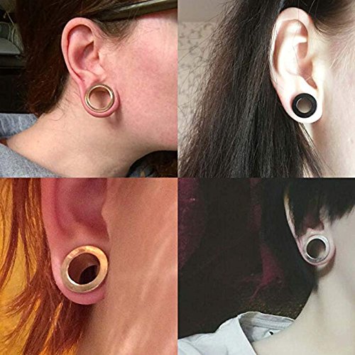 KUBOOZ 12pcs Set Colorful Stainless Steel Screwed Ear Plugs Tunnels Gauges Stretcher Piercings 00g