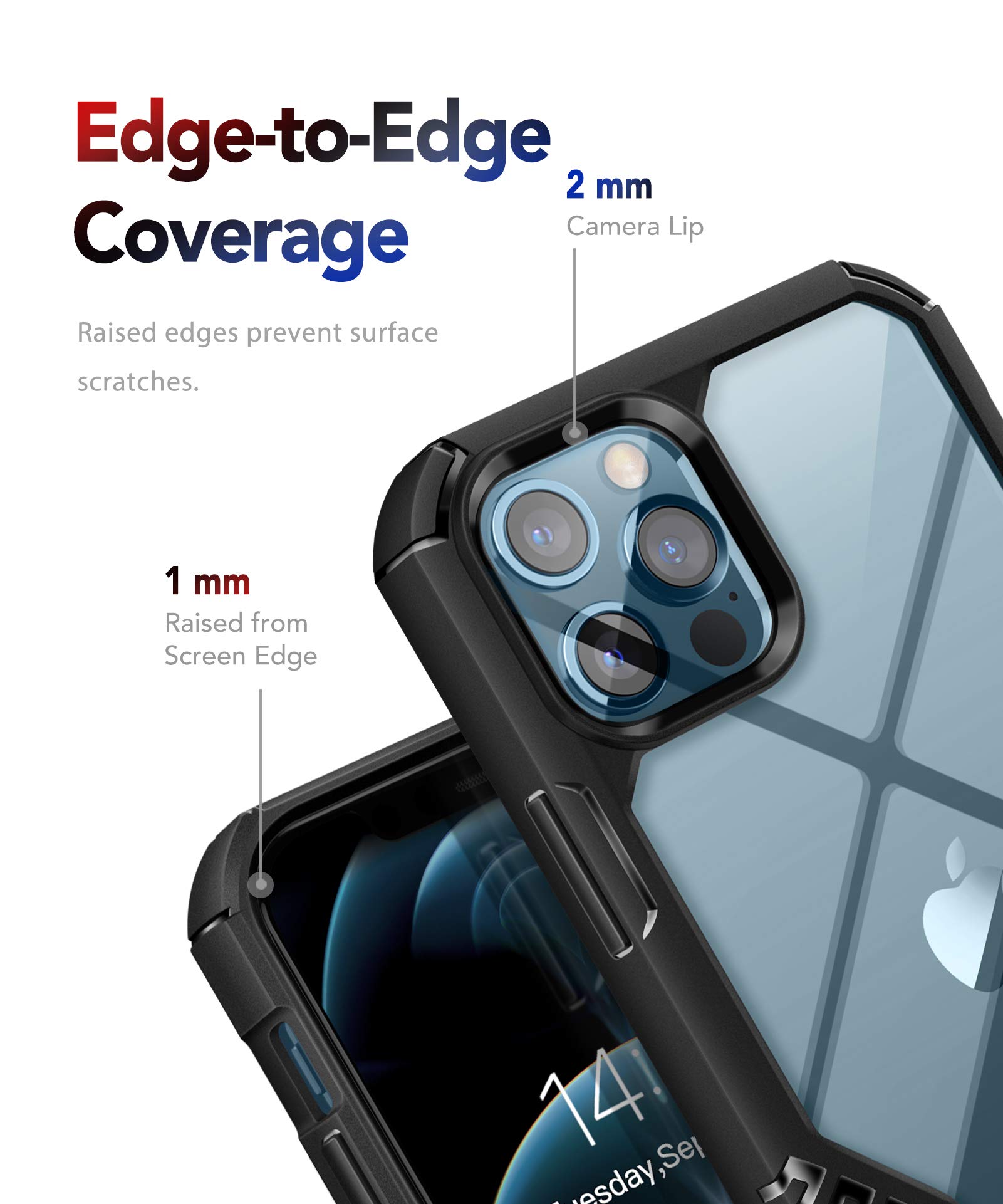 MOBOSI Vanguard Armor Compatible with iPhone 12 Pro Max Case,Rugged Cell Phone Cases,Heavy Duty Military Grade Shockproof Drop Protection Cover 6.7 inch 2020 (Matte Black)