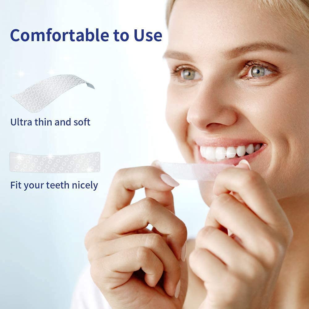 Vueix Teeth Whitening Strips 5D: 14 Sets 28pcs White Strips for Removing Smoking Coffee Stain, Effective Home Use Tooth Whitening Kit
