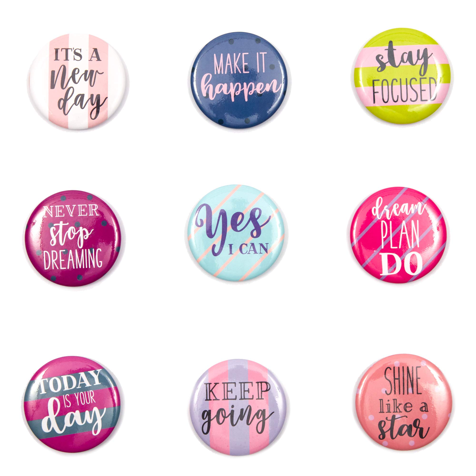 Paper Junkie 18 Pack Inspirational Quote Decorative Magnets for Fridge Refrigerator Locker