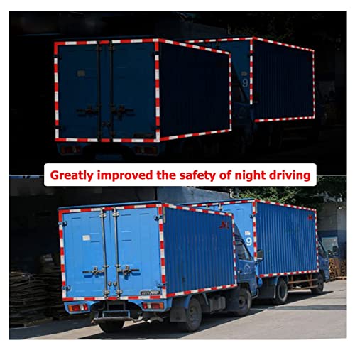 SICILAMIU Reflective Tape, 2" × 12" × 20 Pack Red/White Self-Adhesive Outdoor Waterproof Safety Caution Warning Reflective Tape Trailer Reflector for Cars, Trucks, Trailers, Boats, Road Signs