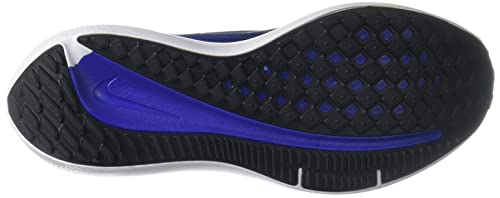 Nike Men's Air Winflo 9 Sneaker, Black White Old Royal Racer Blue, 11