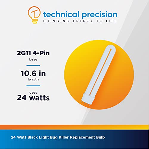 Technical Precision Black Light Replacement for 24 Watt B24W Stinger Replacement Bulb BK100, BK300, BK310, BK500, BK510 Bug Killers - 10.6β Overall Height - 1 Pack