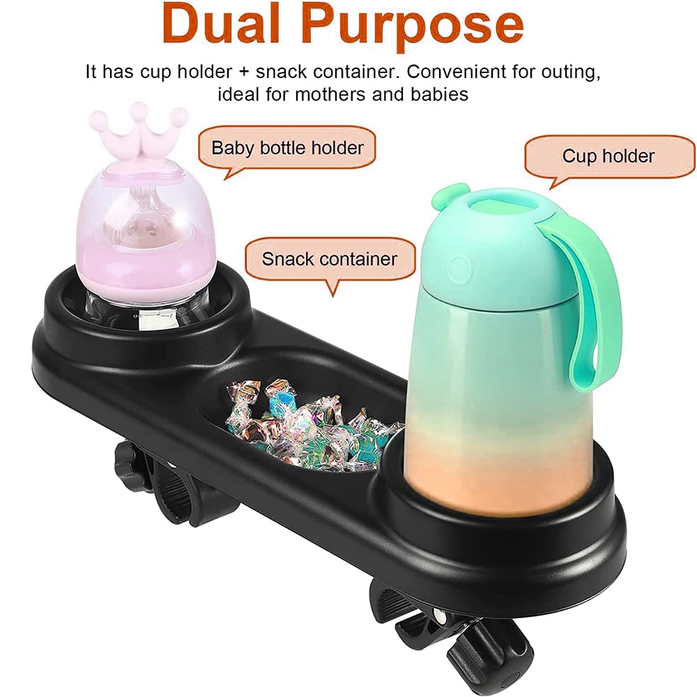 Stroller Snack Tray, with Cup Holder, Universal Stroller Tray Attachment, Snack Tray for Wagon,for Baby on The Go, Relieve Parents