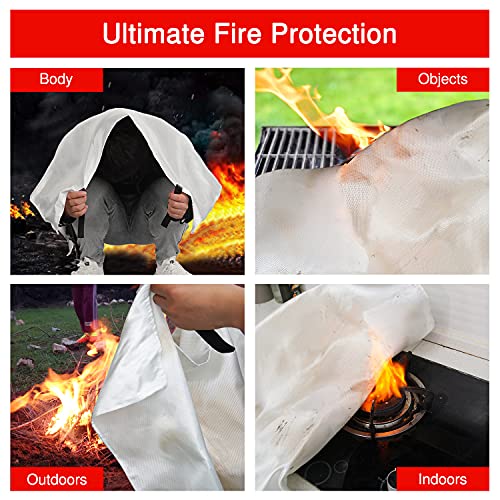 Mart Cobra Fire Blanket for Home Safety x1 Emergency Fire Blanket for Kitchen Fiberglass Fire Blankets Fireproof Blanket House Fire Safety Flame Retardant Fabric Home Safety Tarp Grease Spray