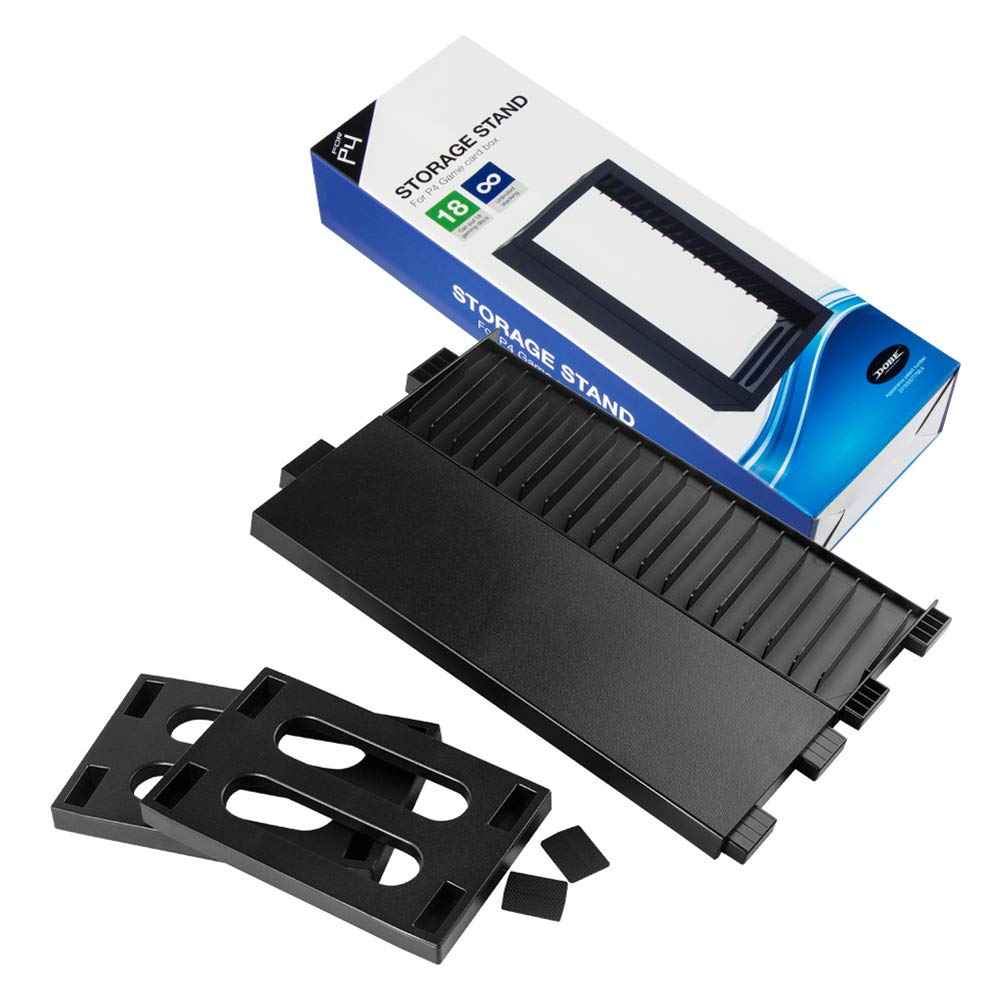 Play Station 5 4 CD Disks Card Holder Game Card Box for PS4 PS5 Game CD Case Storage Stand Holder Bracket for Playstation Video Game Holder Video Game Tower (18 CDS, Black)