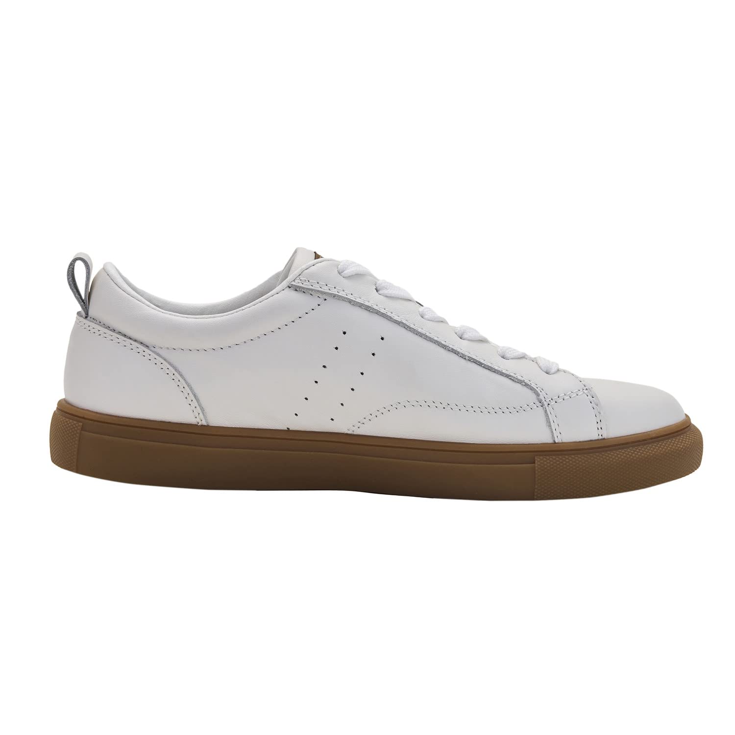 mayertes Women's Lace-up Oxfords Flats Walking Shoes Casual Sneakers PU Leather Soft Bottom Walking Running Shoes Size 7.5 White