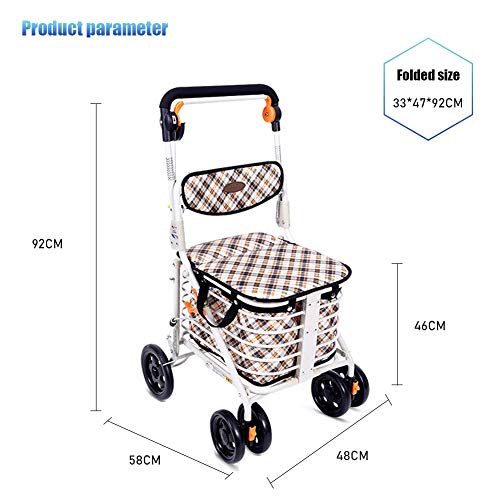 Walker with Seat and Wheels Rollators 4 Wheel with Seat Folding Lightweight Walking Aids Mobility Walkers with Padded Seat,Lockable Brakes and Carry Bag,Adjustable Height Gift for Mom Dad