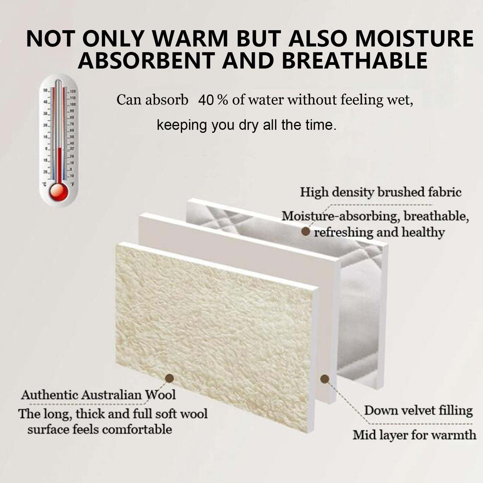 Wool Fleece Fitted Mattress Cover Pad with Straps - Breathable Lamb Folding Wool Mattress Protector Pure Wool Bed Topper Pure White Mattress(59 * 79")