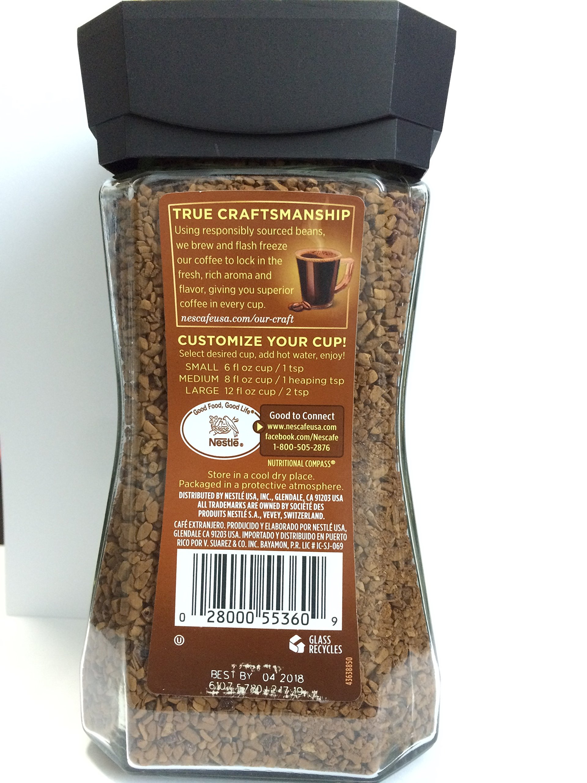 New Jar Tasters Choice French Roast Instant Coffee, 3 Bottles x 7 Oz Canister.